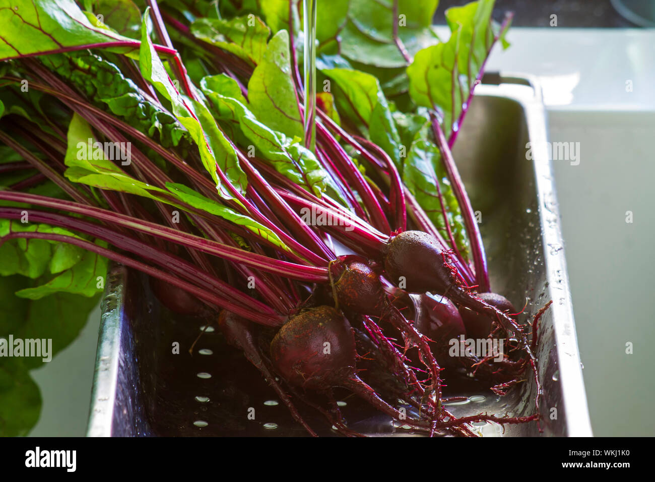 red beets in the kitchen sink Stock Photo - Alamy
