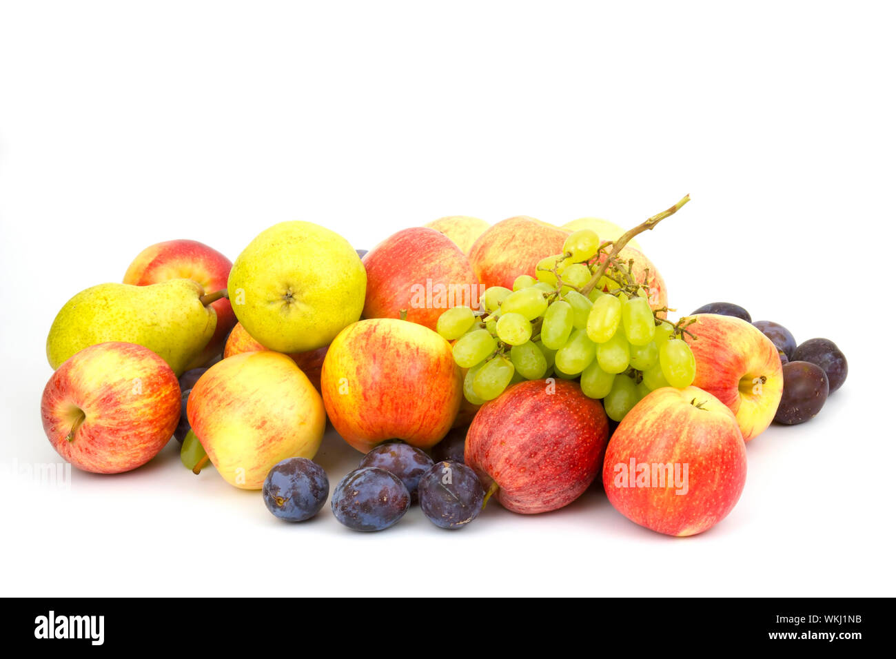 fresh fruits on white background Stock Photo - Alamy