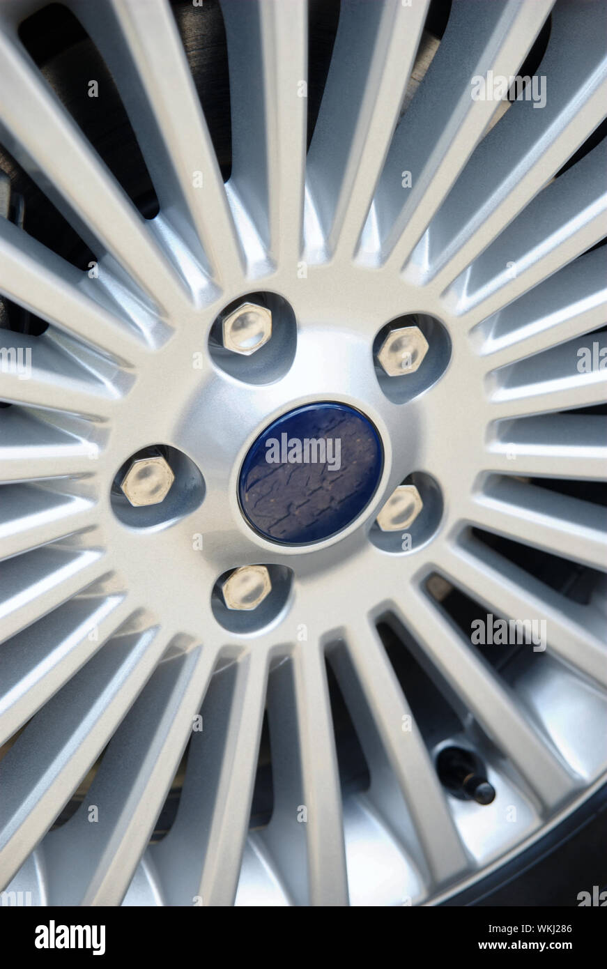 Closeup detail of Aluminum car wheel with five screws Stock Photo - Alamy
