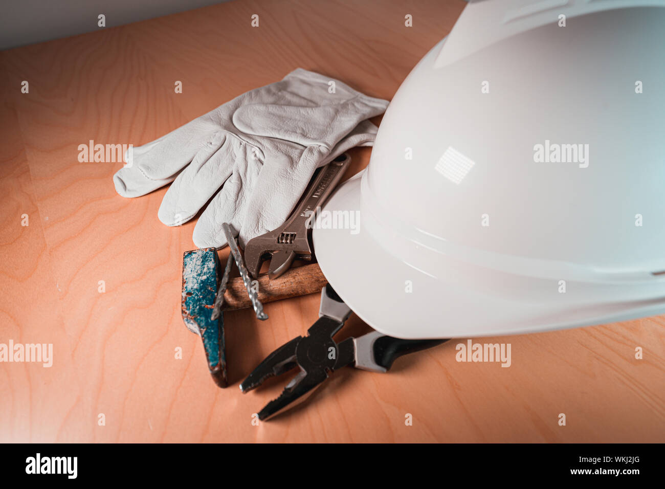 Labor day tools and equipment for work in construction site place ...