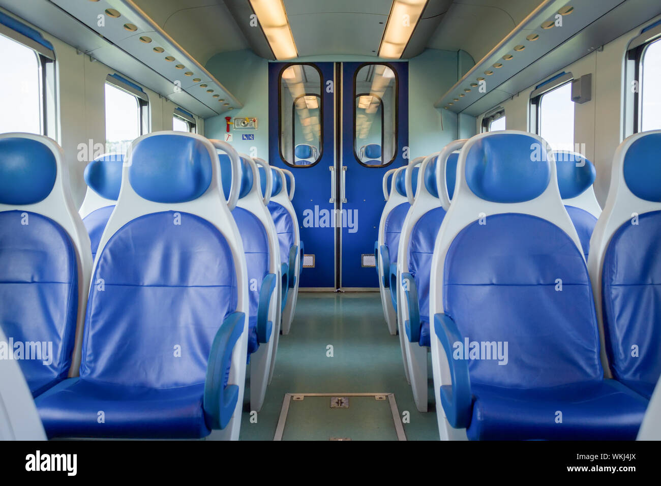 Empty interior of the train for long and short distance in Europe ...