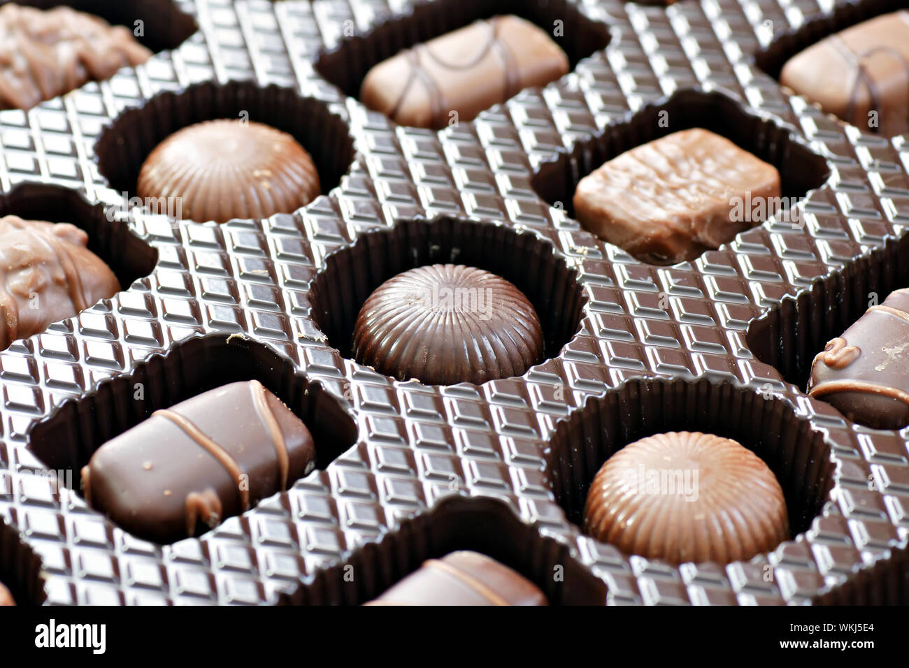 Plastic tray of chocolates hi-res stock photography and images - Alamy
