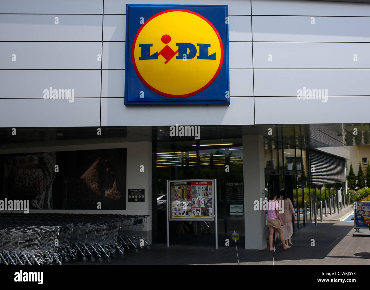 POLAND, CZESTOCHOWA - 20 June 2019: Exterior view of the LIDL ...