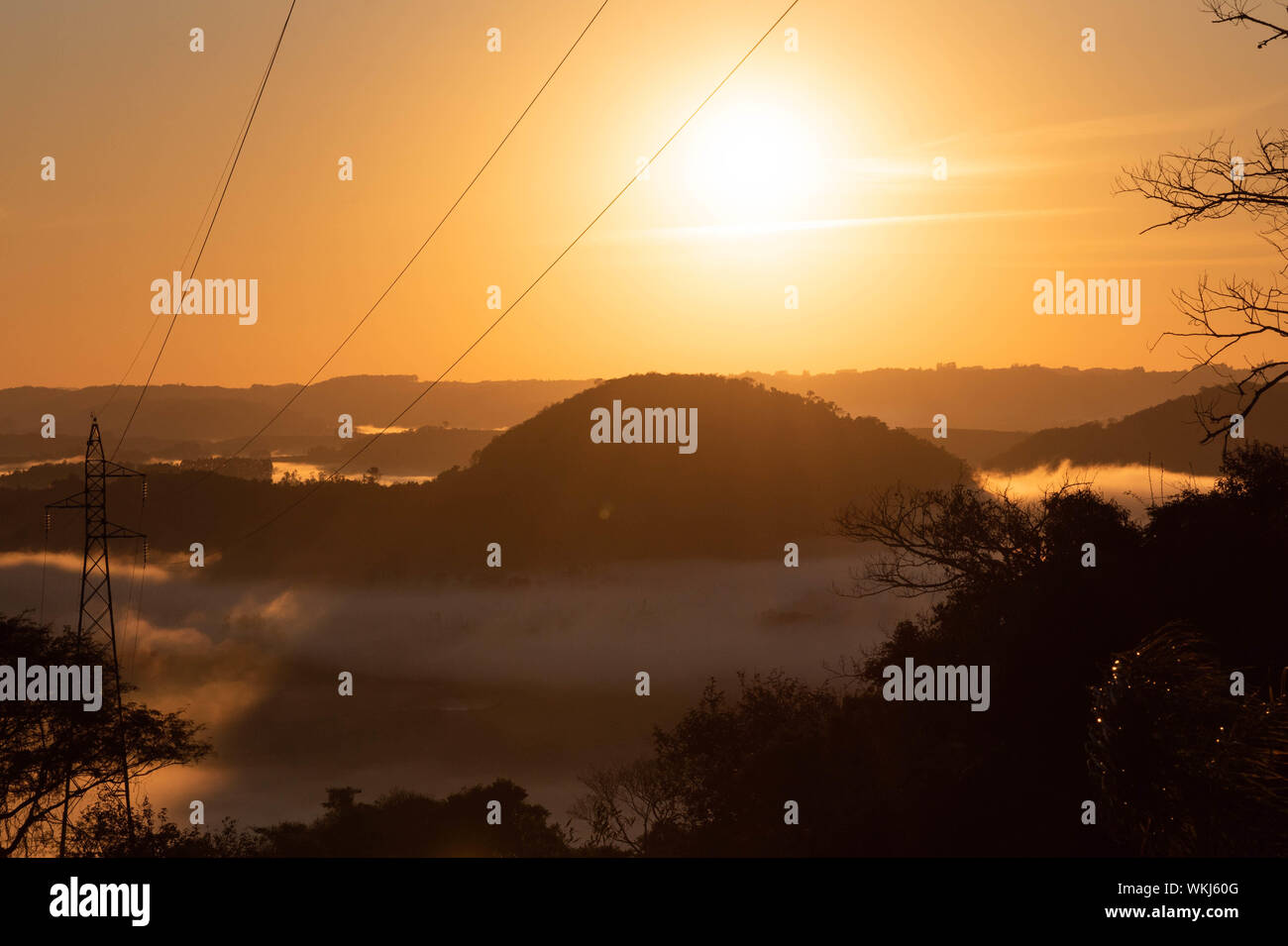 Sunrise in the region of Jaguari River Valley, Jaguari City, RS, Brazil ...