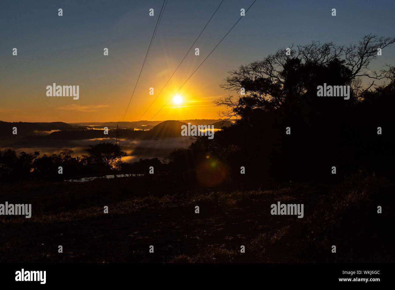 Sunrise in the region of Jaguari River Valley, Jaguari City, RS, Brazil ...