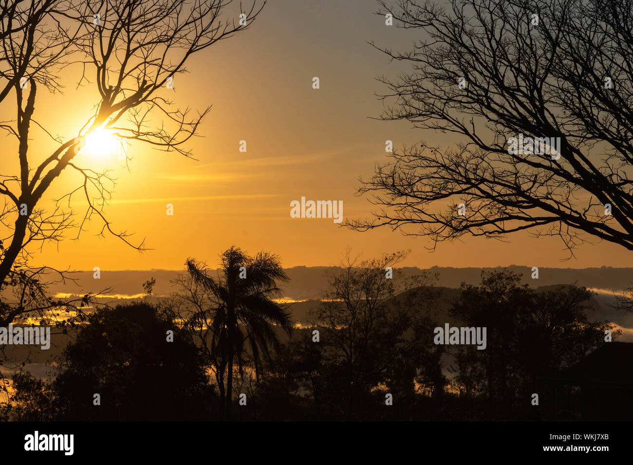 Sunrise in the region of Jaguari River Valley, Jaguari City, RS, Brazil ...