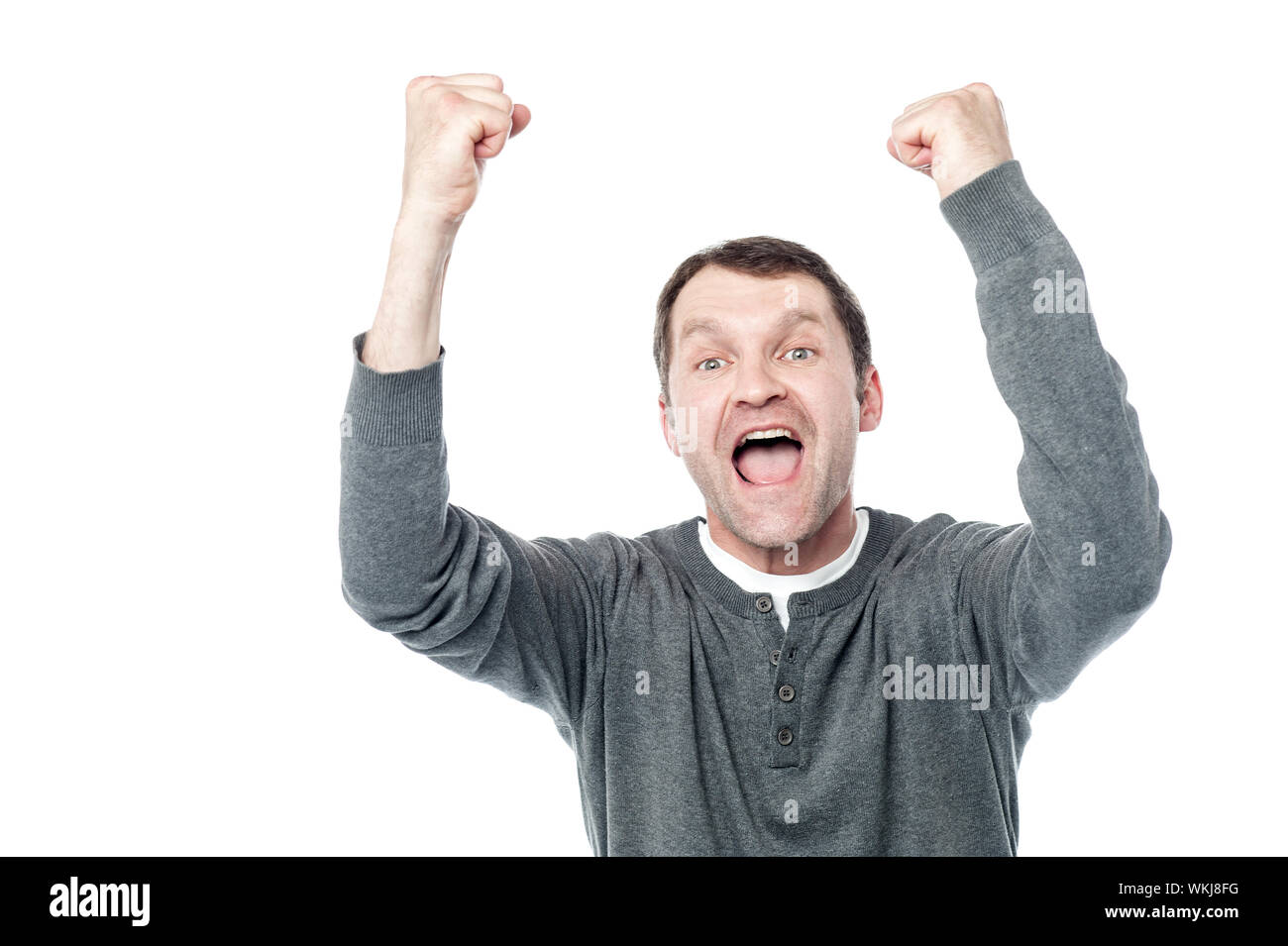 Man Rejoicing Arms Up High Resolution Stock Photography and Images - Alamy