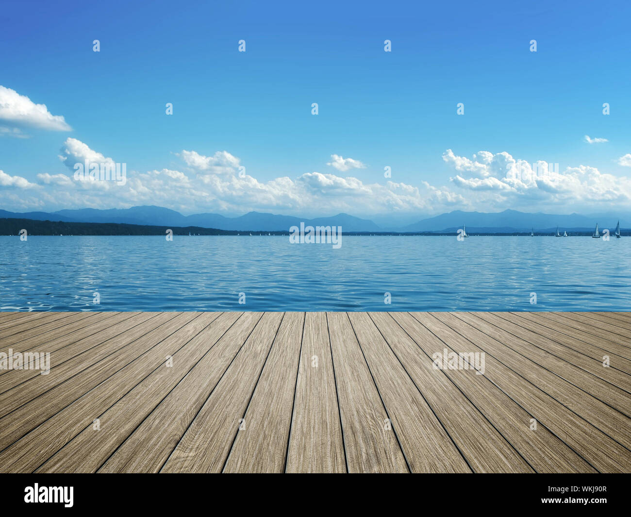An image of sailing at Starnberg lake Stock Photo - Alamy