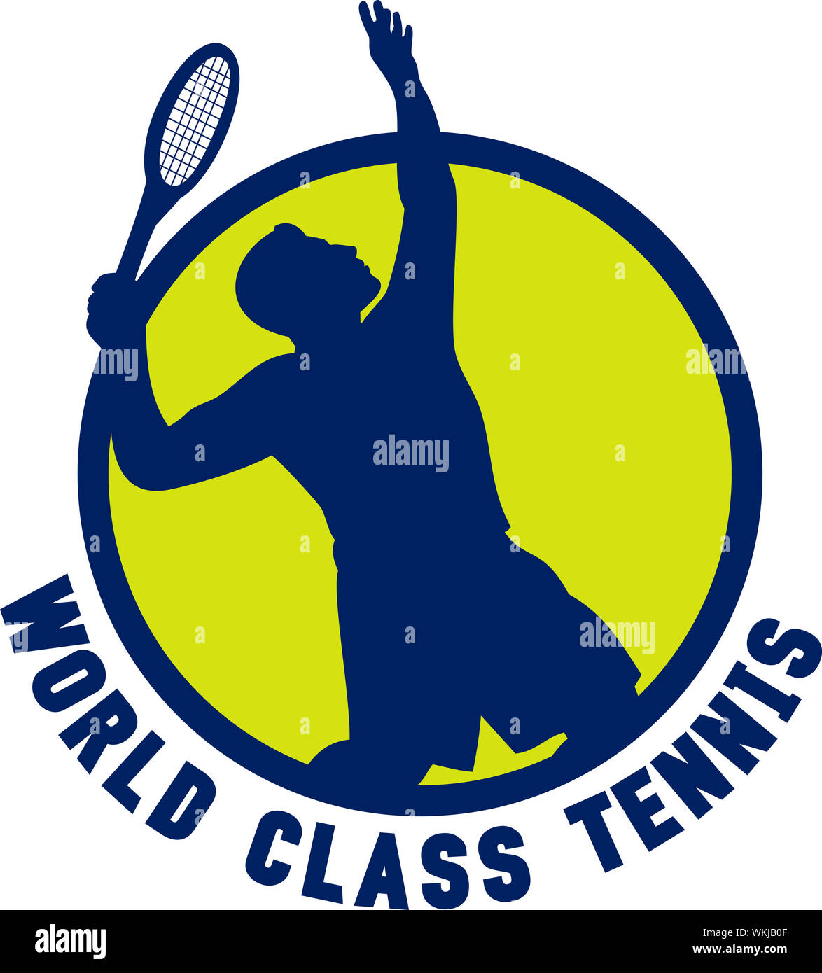 illustration of a tennis player silhouette serving set inside circle ...
