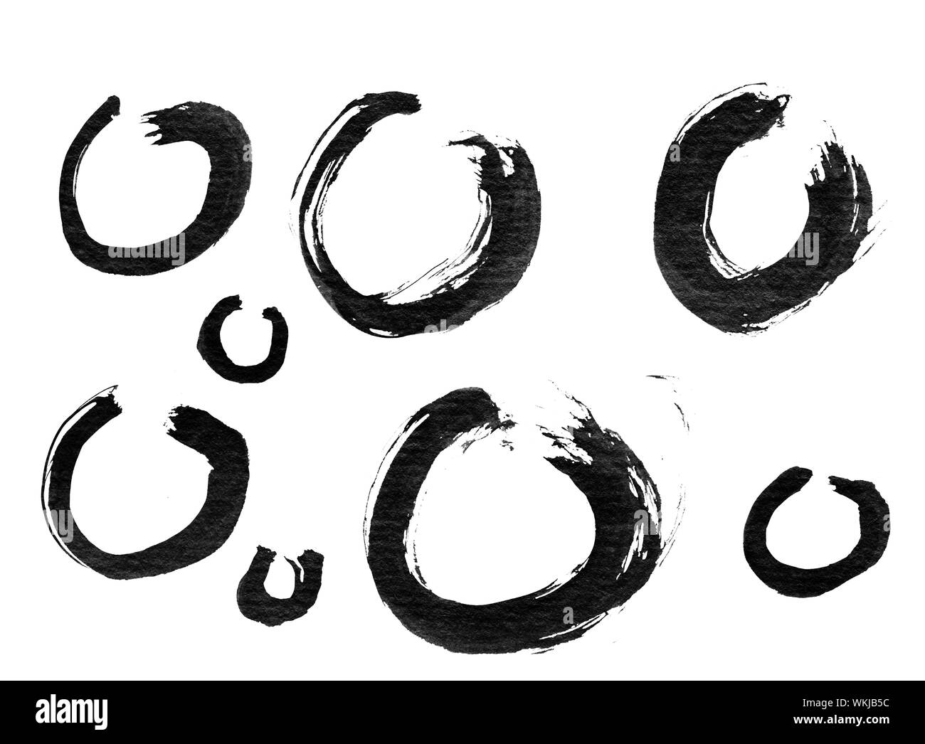 Brush stroke circle collection Cut Out Stock Images & Pictures - Alamy