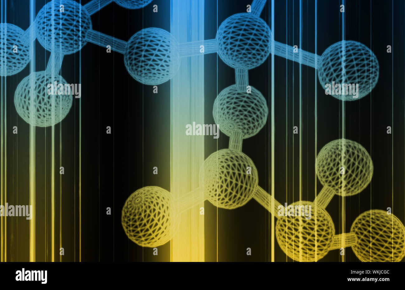 Particle Scan Science with Microbe Atom Up Close Stock Photo - Alamy