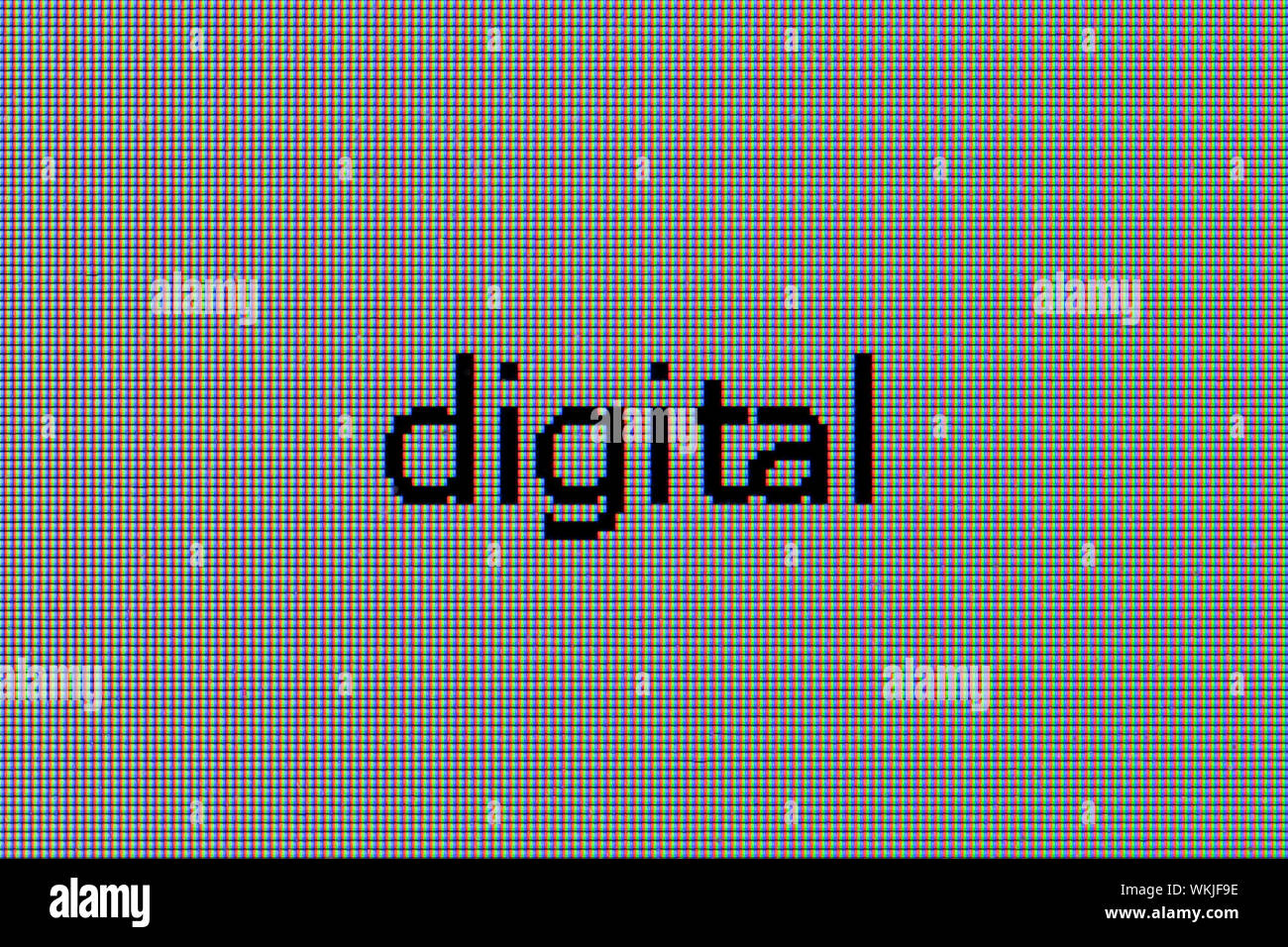 Macro-photo a matrix of the LCD monitor with word - digital Stock Photo ...