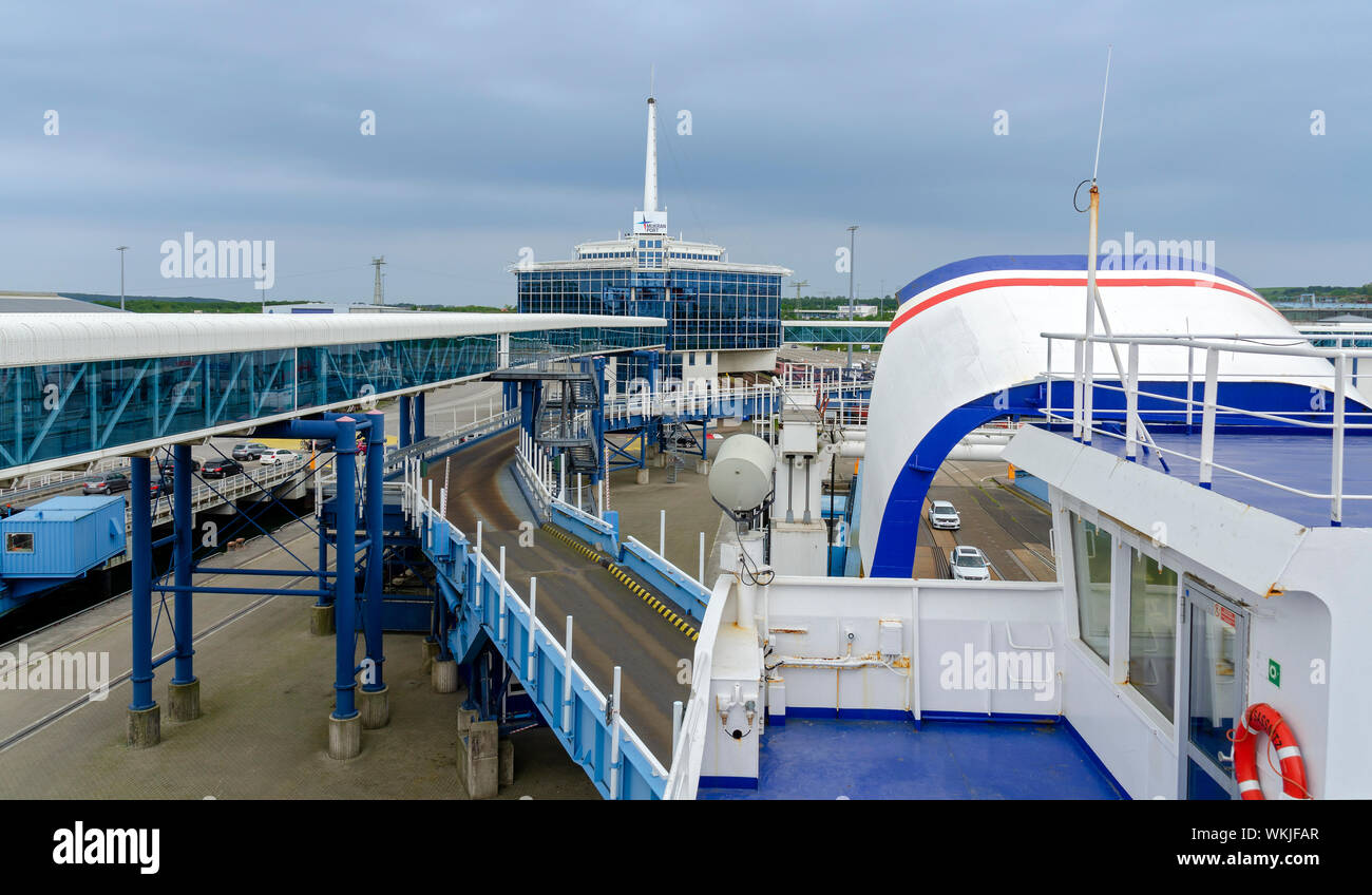 car embarkation at a ferry port Stock Photo - Alamy