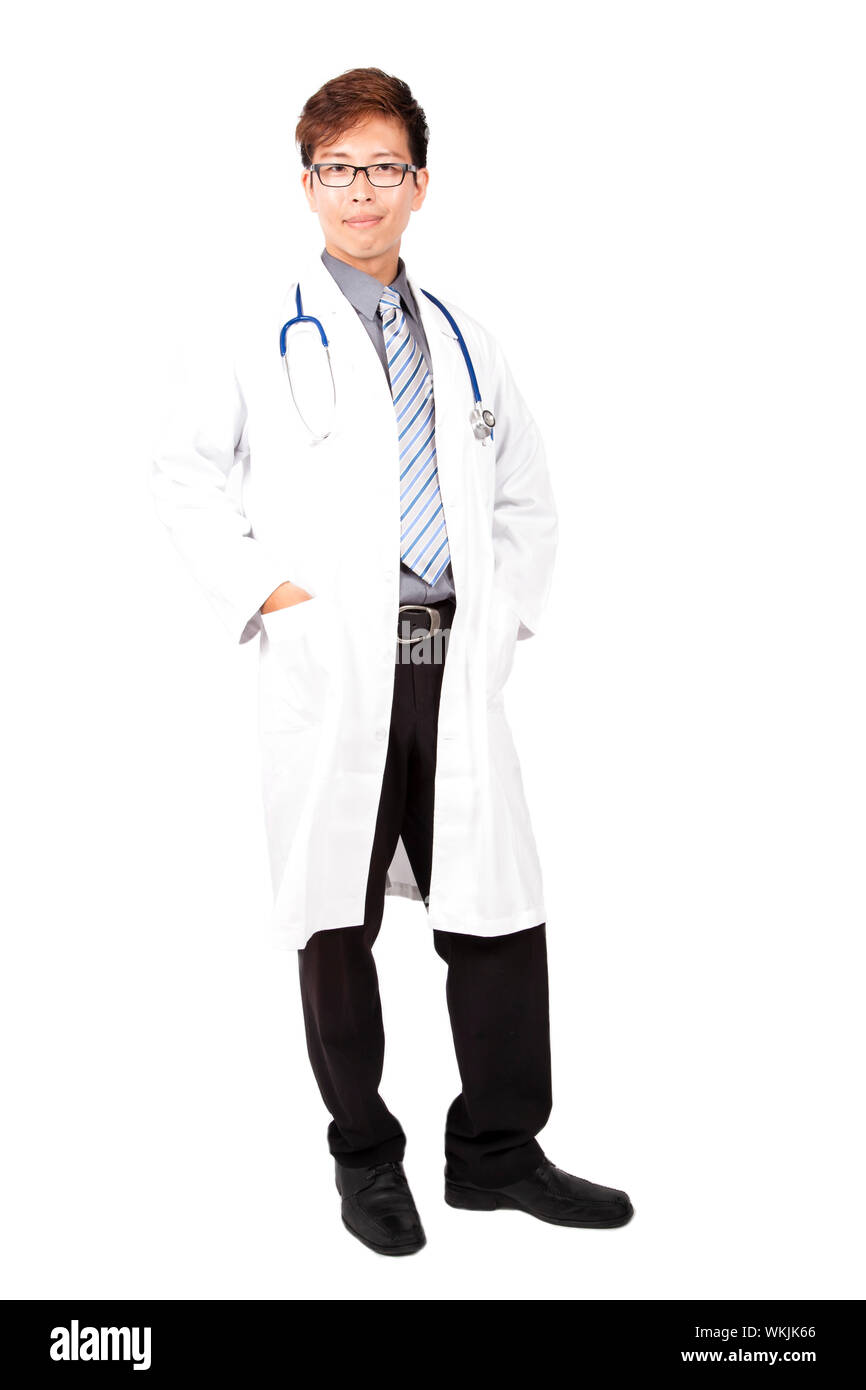 Full length portrait of asian young medical doctor Stock Photo - Alamy