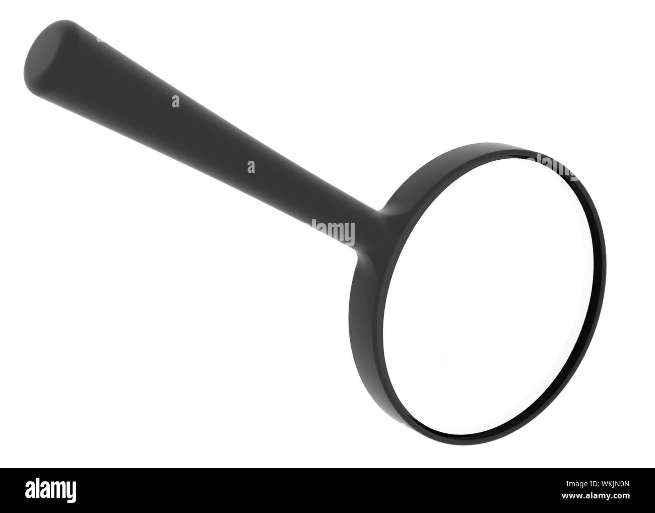 Black magnifier glass. Isolated on white background Stock Photo - Alamy