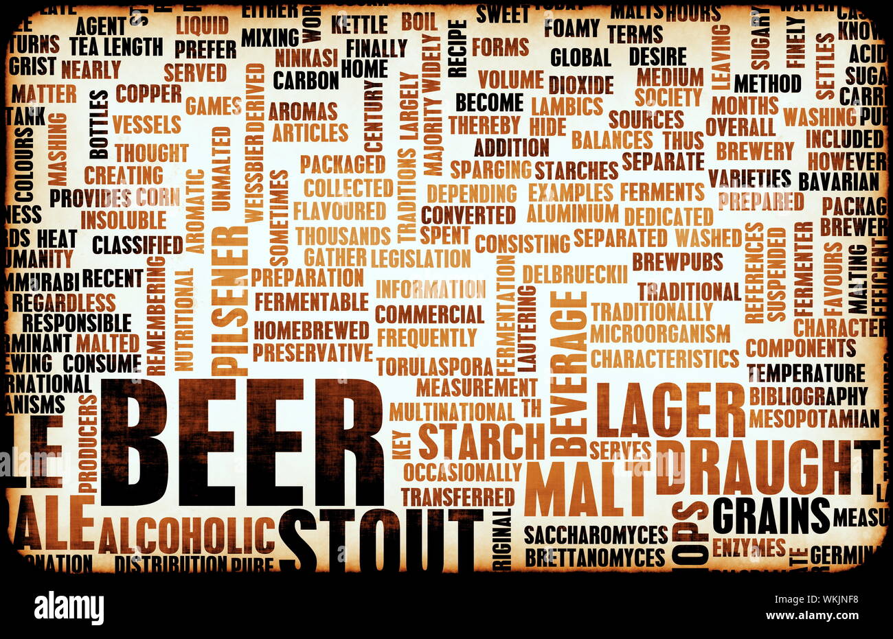 Beer Concept Menu for Ordering and Drink Types Stock Photo - Alamy