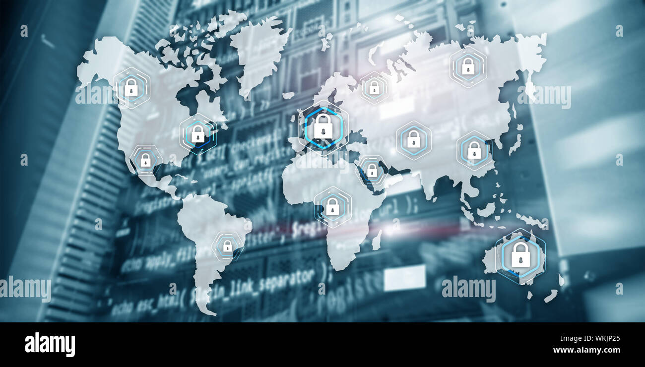 Global cyber security concept communication privacy data protection ...