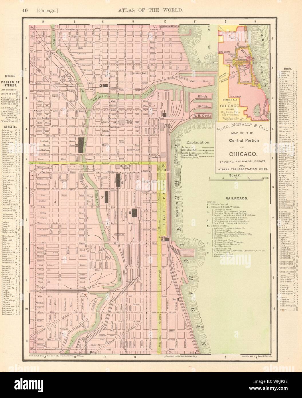 Map of chicago loop hi-res stock photography and images - Alamy