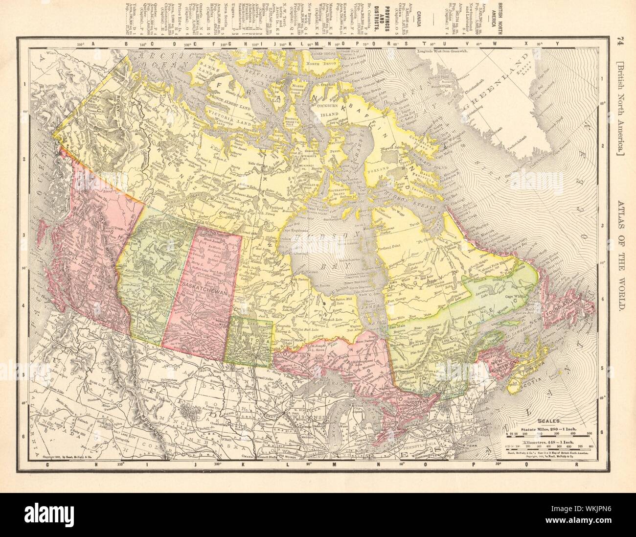Dominion of Canada. Manitoba pre-1912 expansion. RAND MCNALLY 1906 old ...