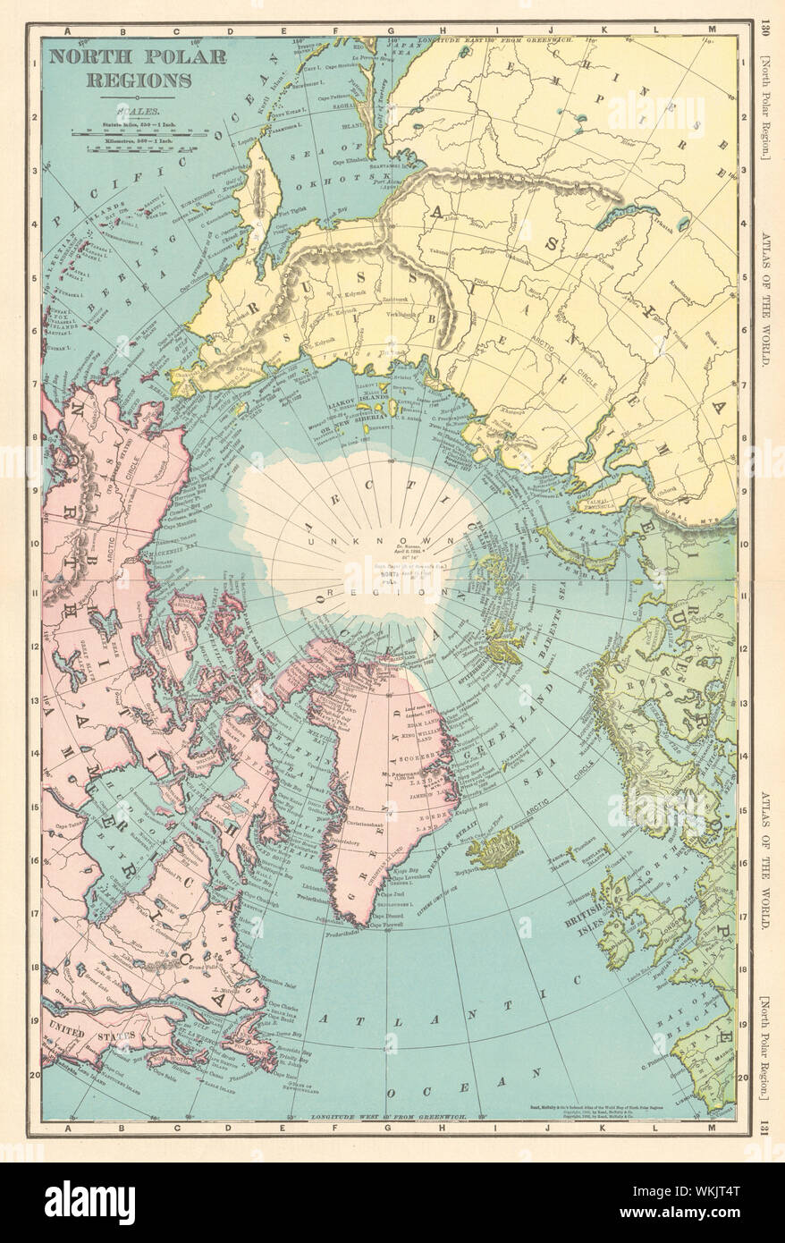 Map of the north polar region hi-res stock photography and images - Alamy