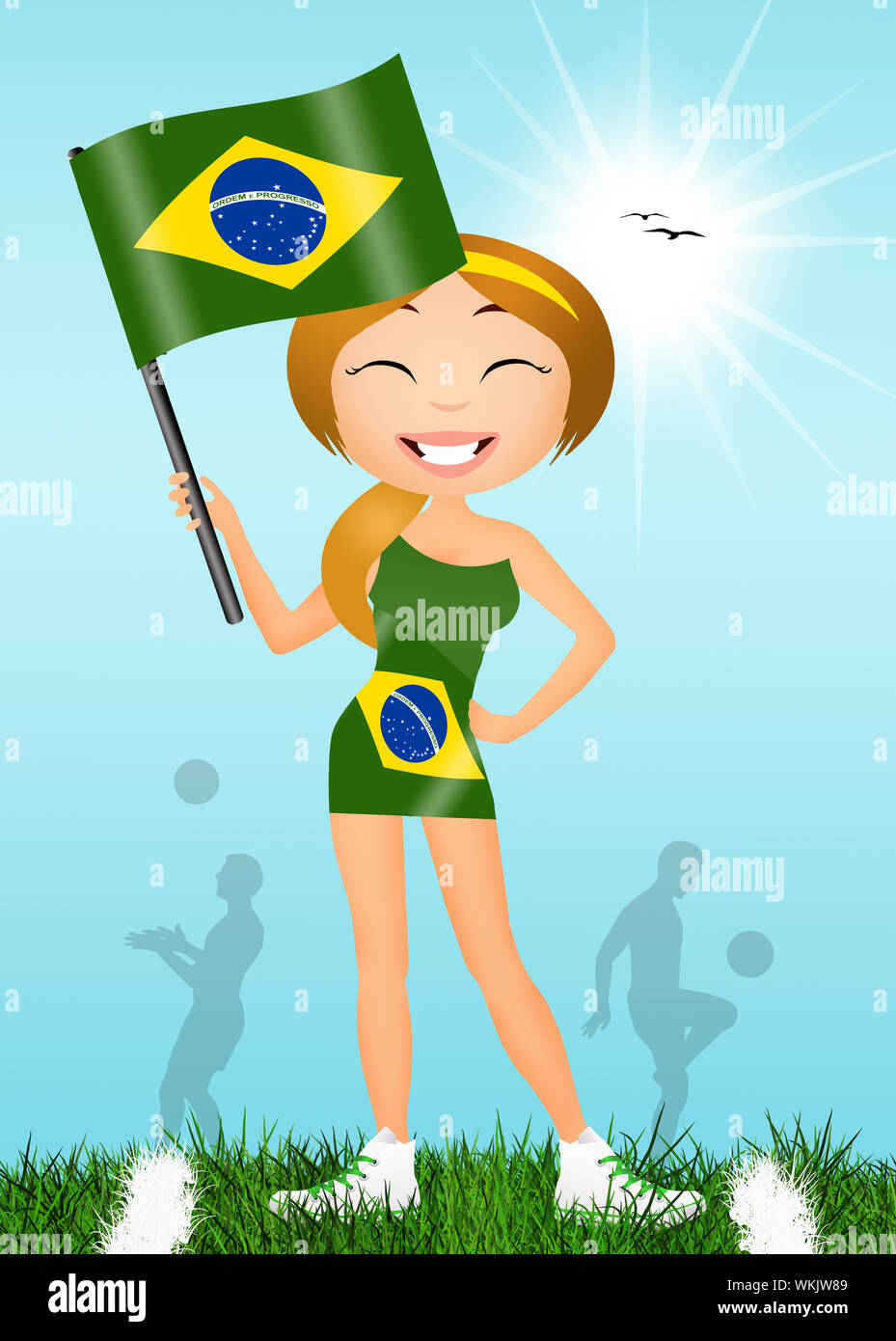 Cartoon soccer girl hi-res stock photography and images - Alamy