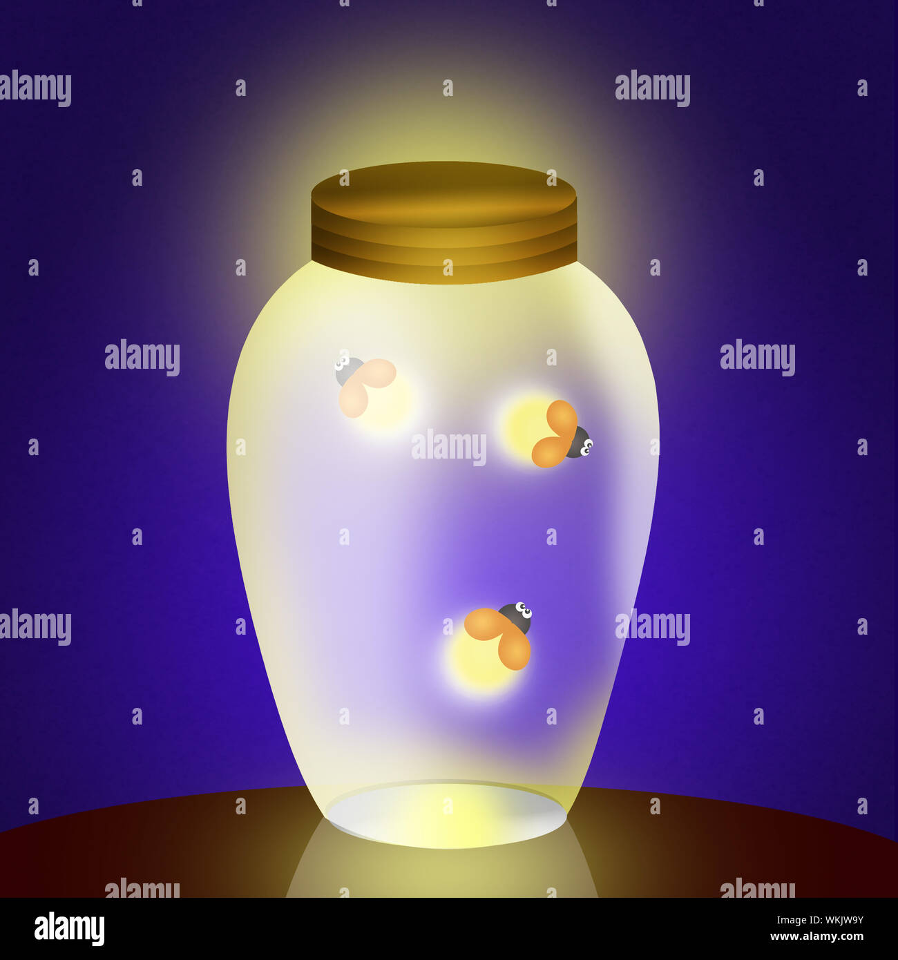 Fireflies In A Jar Clipart