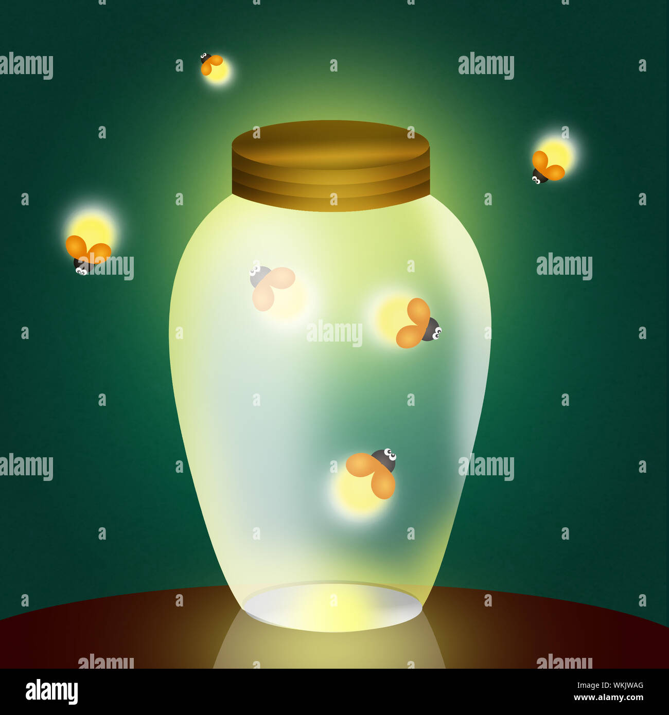 fireflies in the jar Stock Photo - Alamy