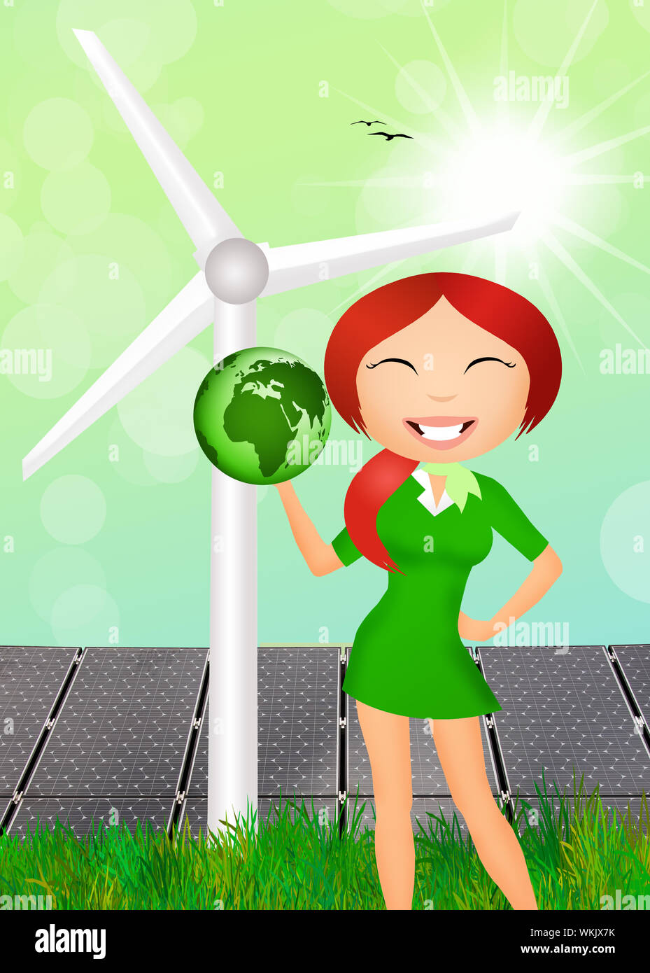 girl with eco world Stock Photo - Alamy