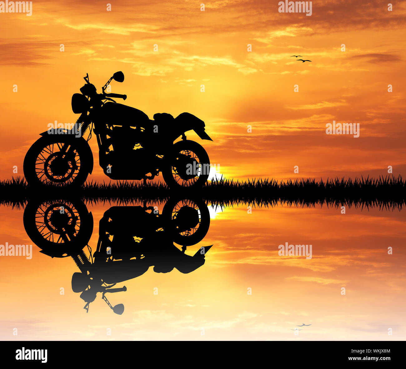 Motorcycle Silhouette Sunset