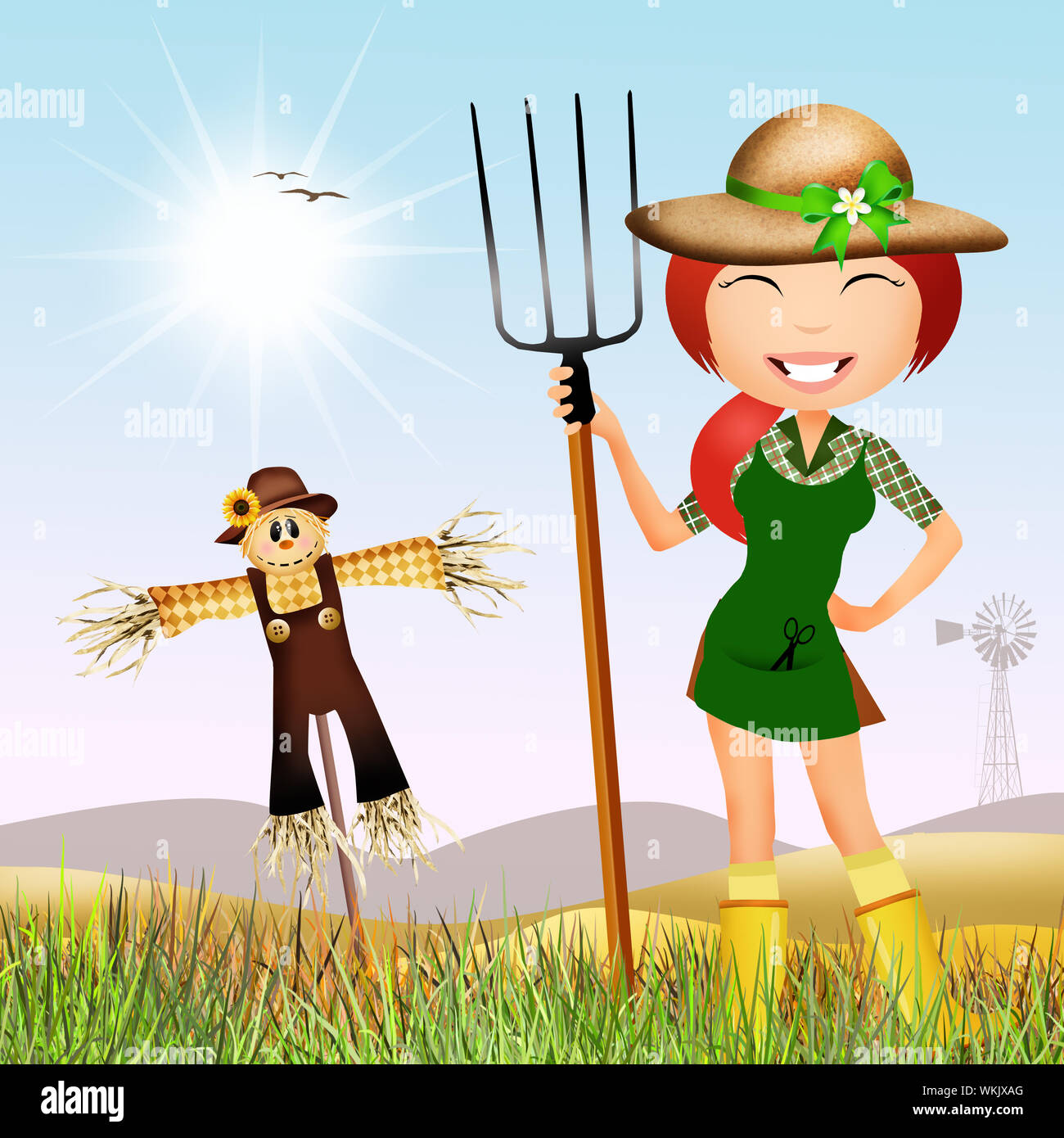 girl in the field Stock Photo - Alamy