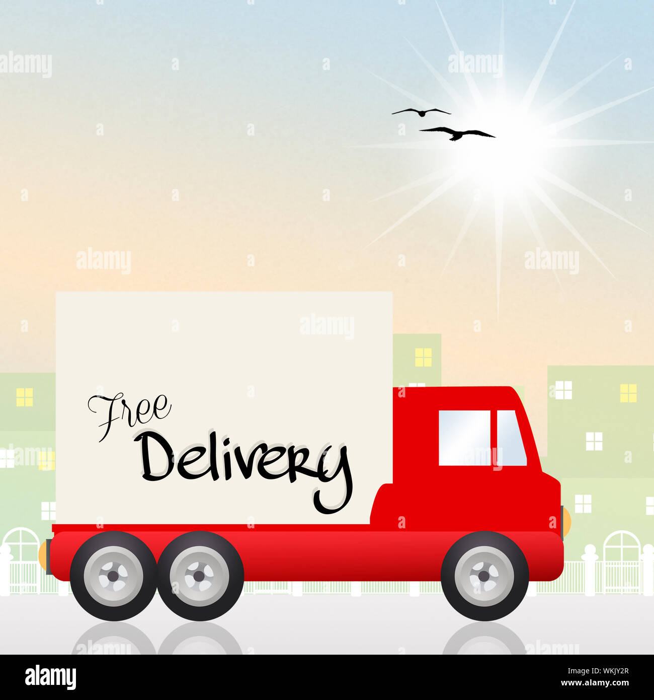 Truck fast delivery label hi-res stock photography and images - Alamy