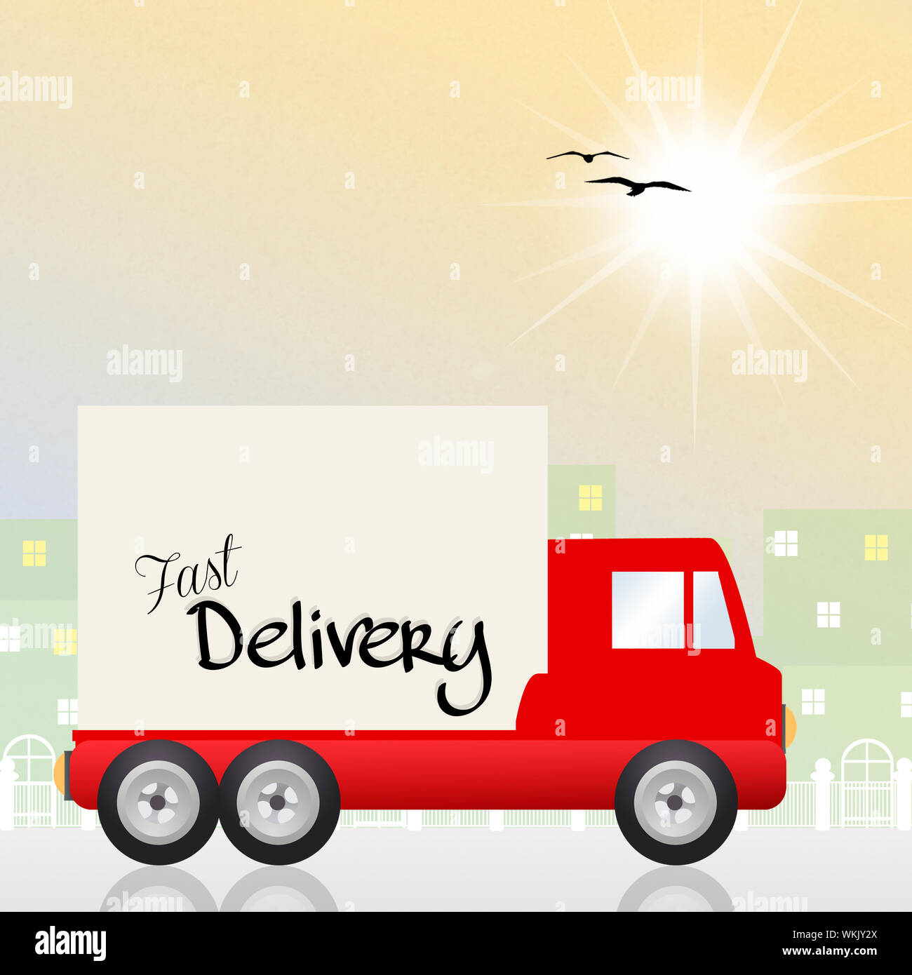 Truck fast delivery label hi-res stock photography and images - Alamy