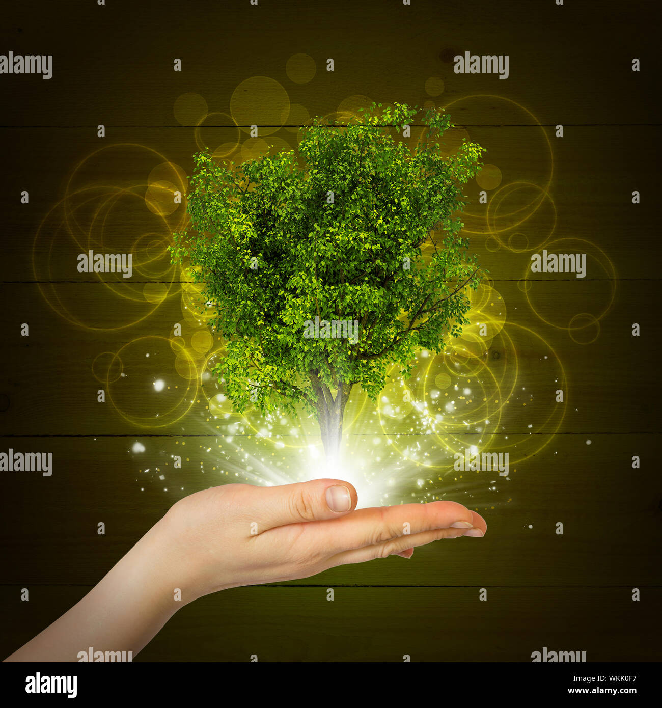 Hand magical light palm hi-res stock photography and images - Alamy