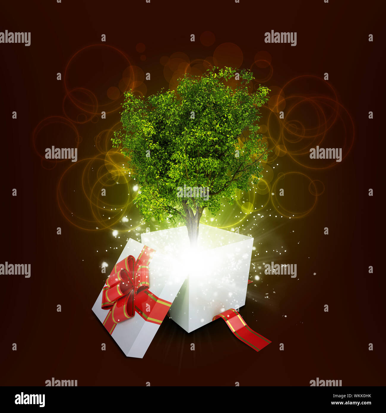 Open gift box with magical light 3d hi-res stock photography and images ...