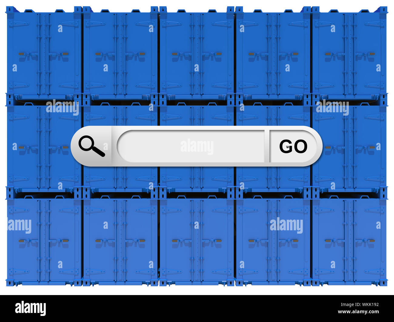 Search bar in browser. Wall of shipping containers on background Stock ...
