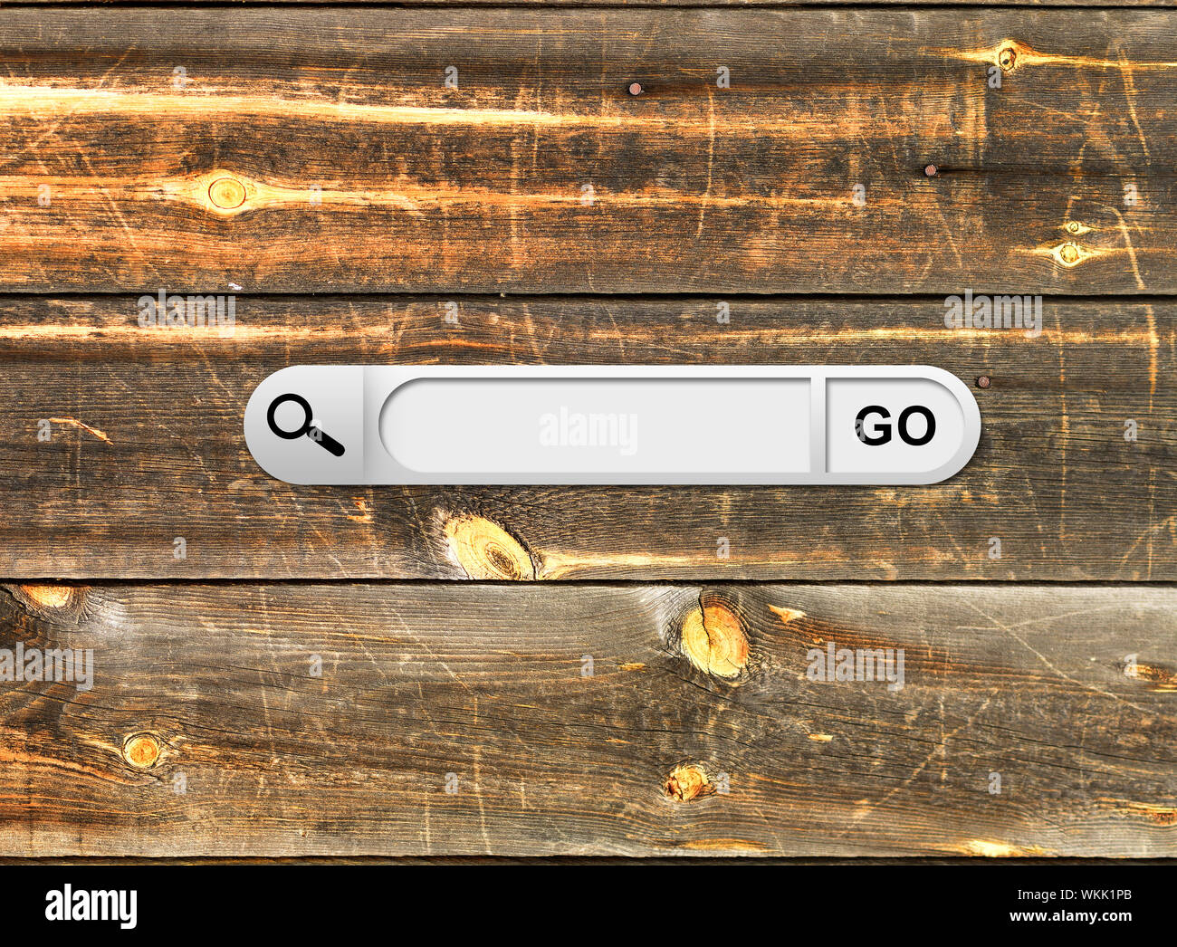 Search bar in browser. Aged wooden painted surface on background Stock ...