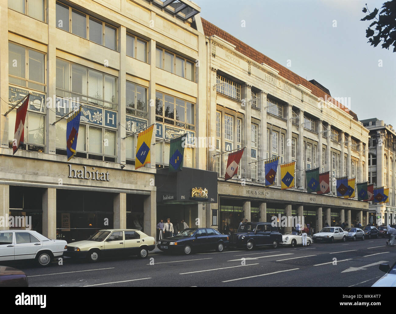 Habitat and Heals, Tottenham Court Road, London, England, UK. Circa ...