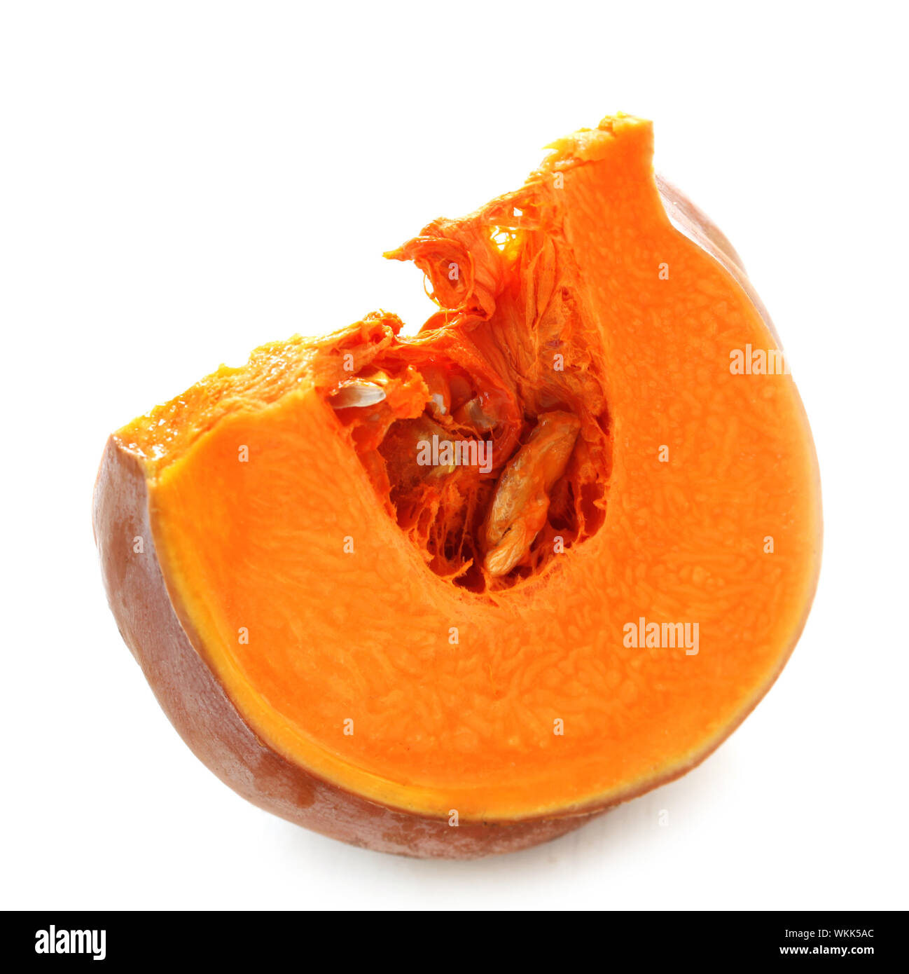 Slice Of Muscat Pumpkin Isolated On White Stock Photo - Alamy