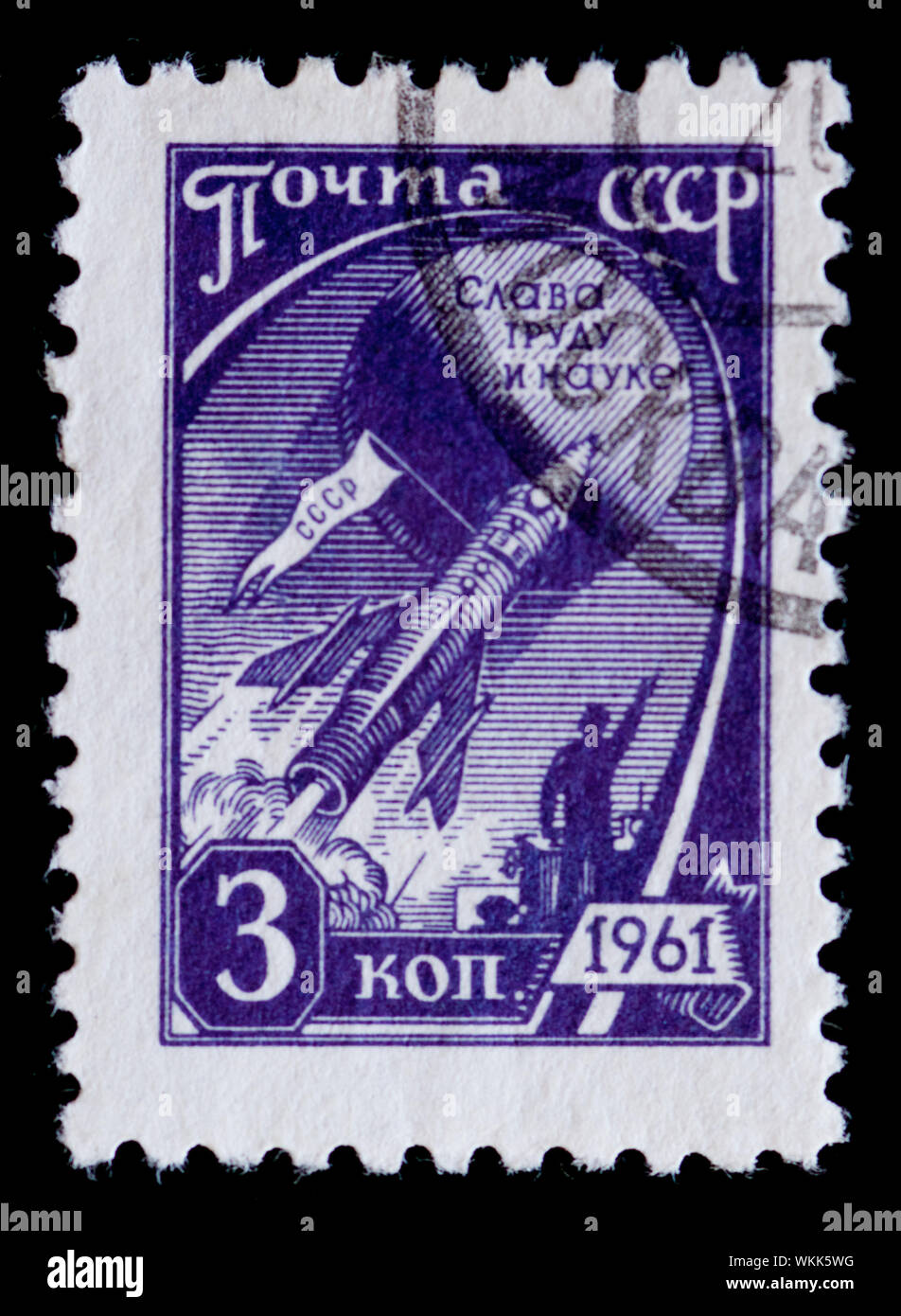 Soviet Union Postage Stamp - Space Flight Stock Photo - Alamy