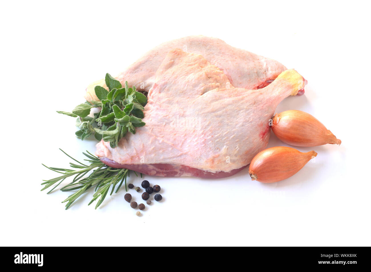 Raw Legs Of Duck Isolated On White Stock Photo - Alamy