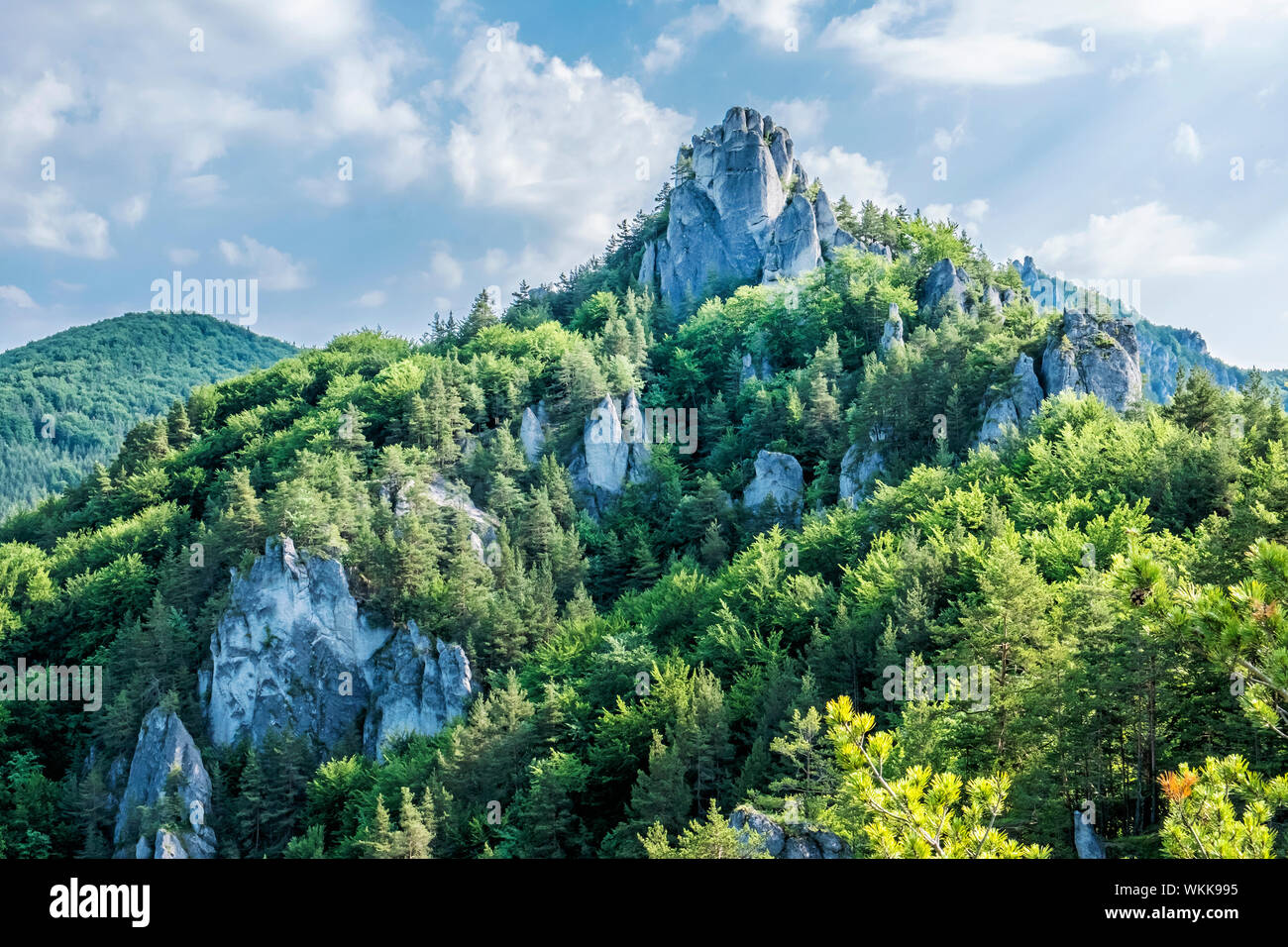 Sulov rocks, Slovak republic. Seasonal natural scene. Hiking theme ...