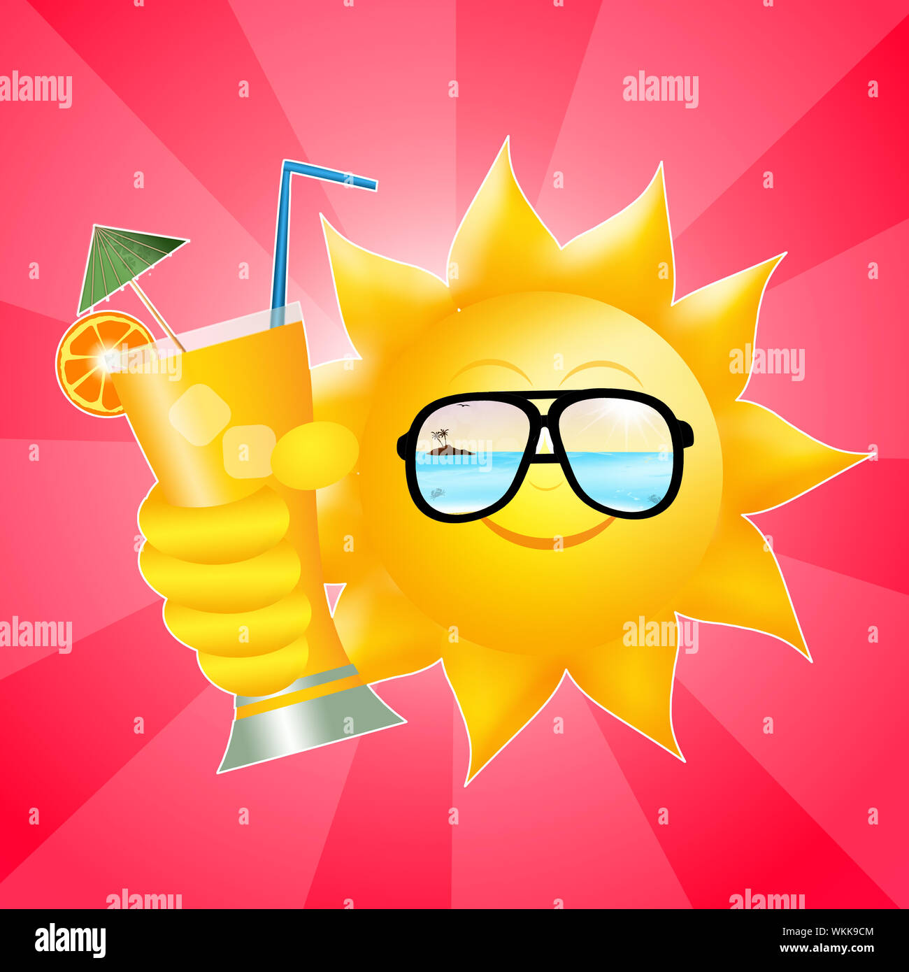 Sun with cocktail Stock Photo - Alamy