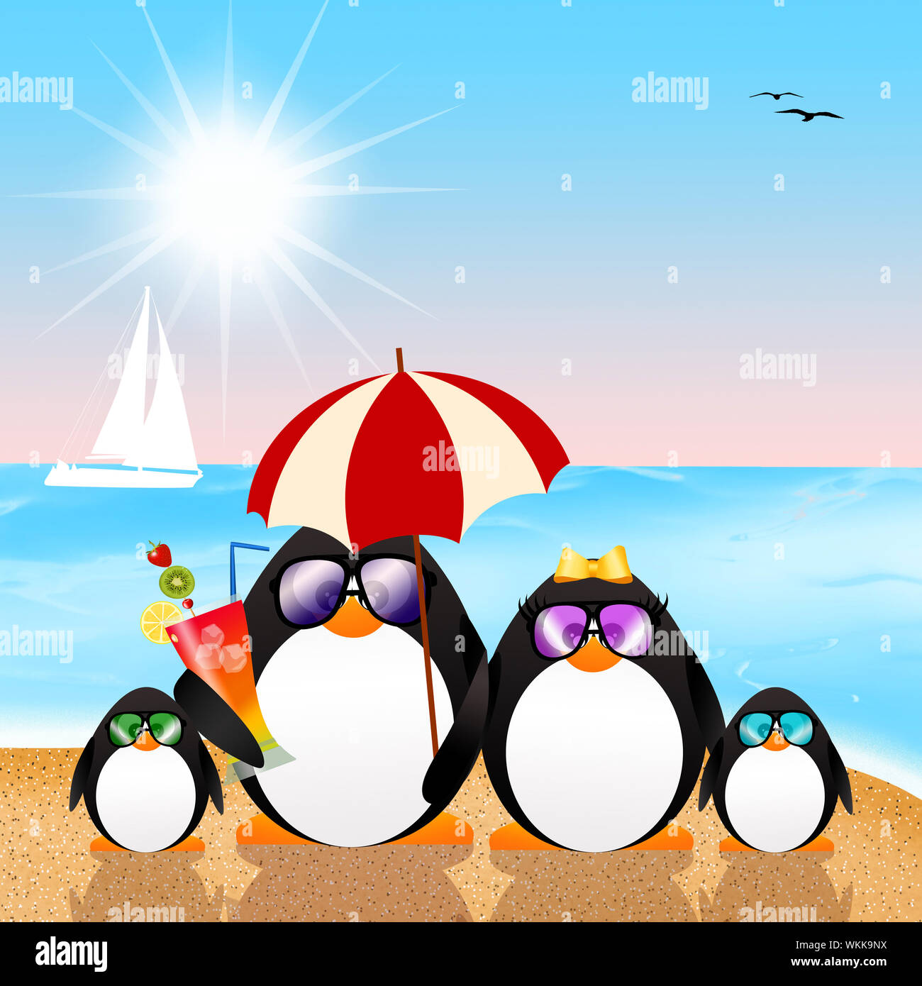 penguins on vacation Stock Photo - Alamy