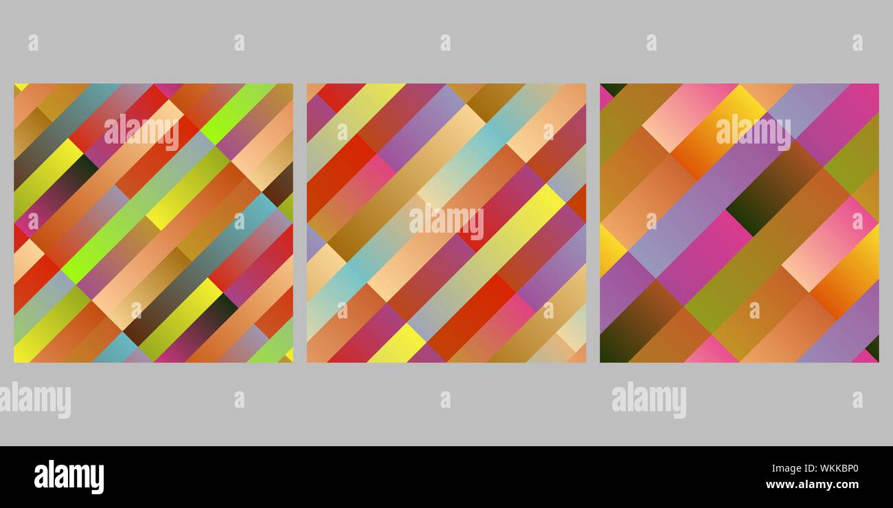 Seamless geometrical stripe pattern background set - abstract vector illustrations from diagonal ...