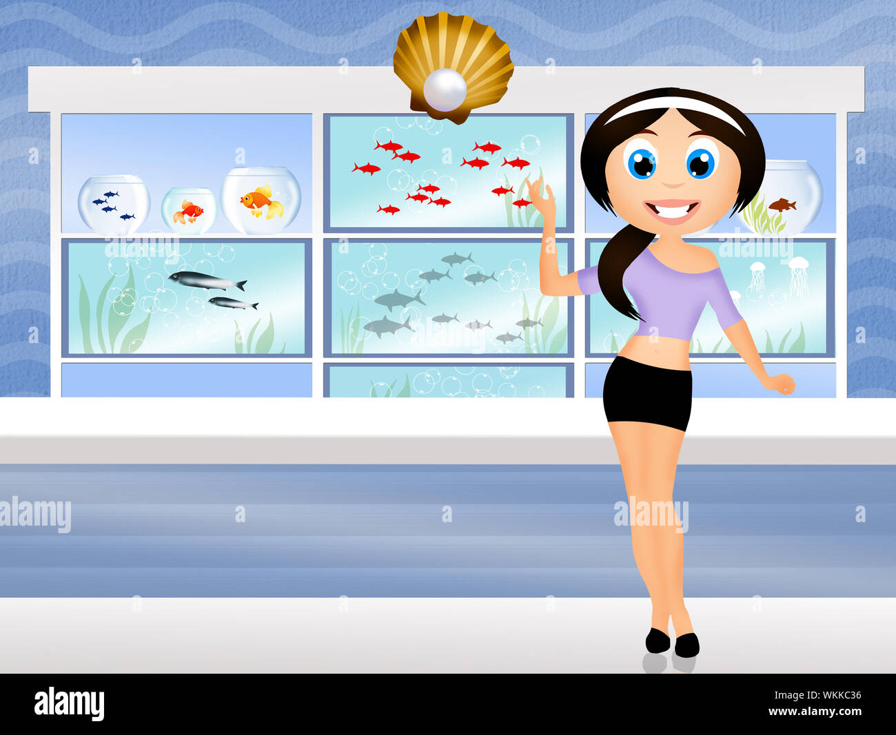 Fish tank cartoon hi-res stock photography and images - Alamy