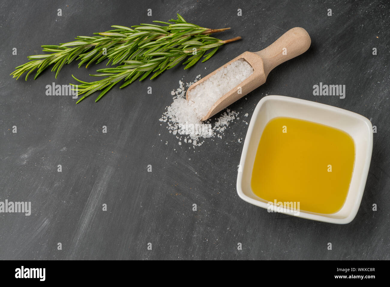 Cooking ingredients for mediterranean cuisine - olive oil, bunch of ...