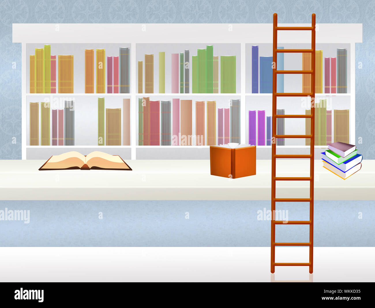 Cartoon book library hi-res stock photography and images - Alamy