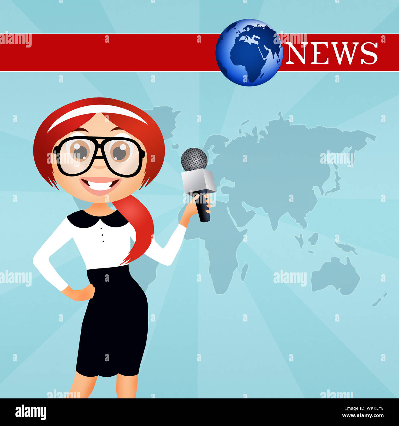 beautiful reporter girl Stock Photo - Alamy