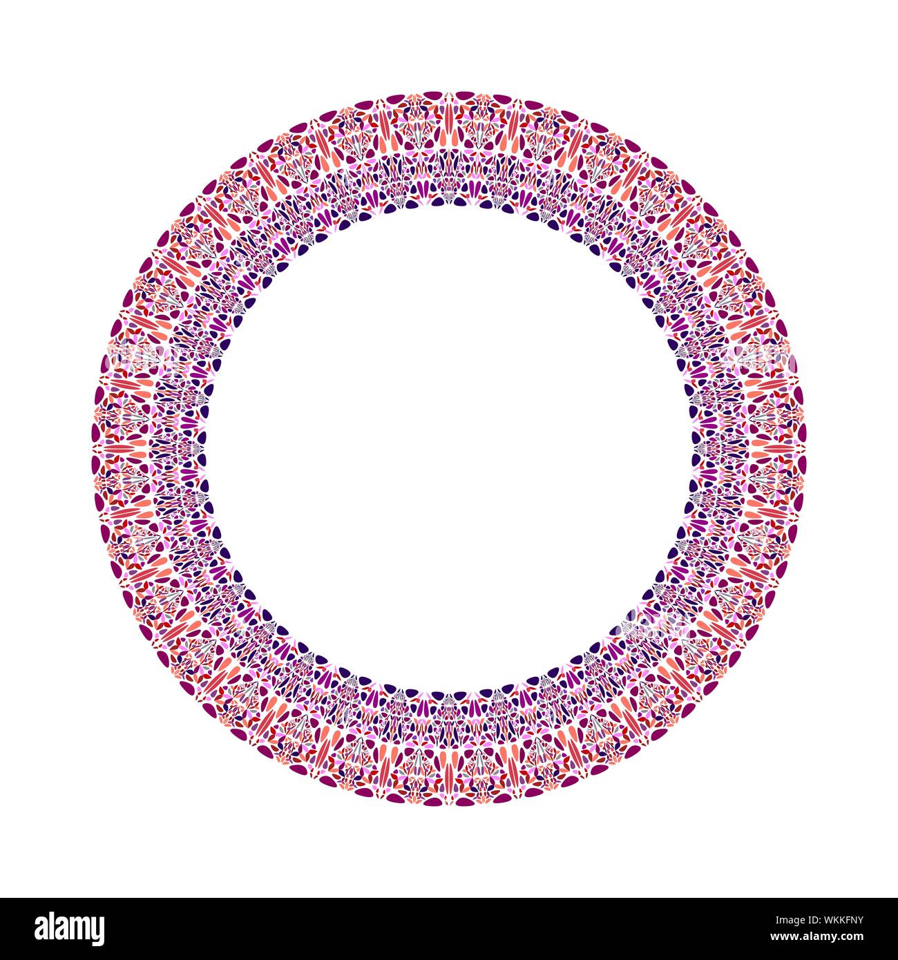Abstract floral circular wreath - round vector design element on white ...