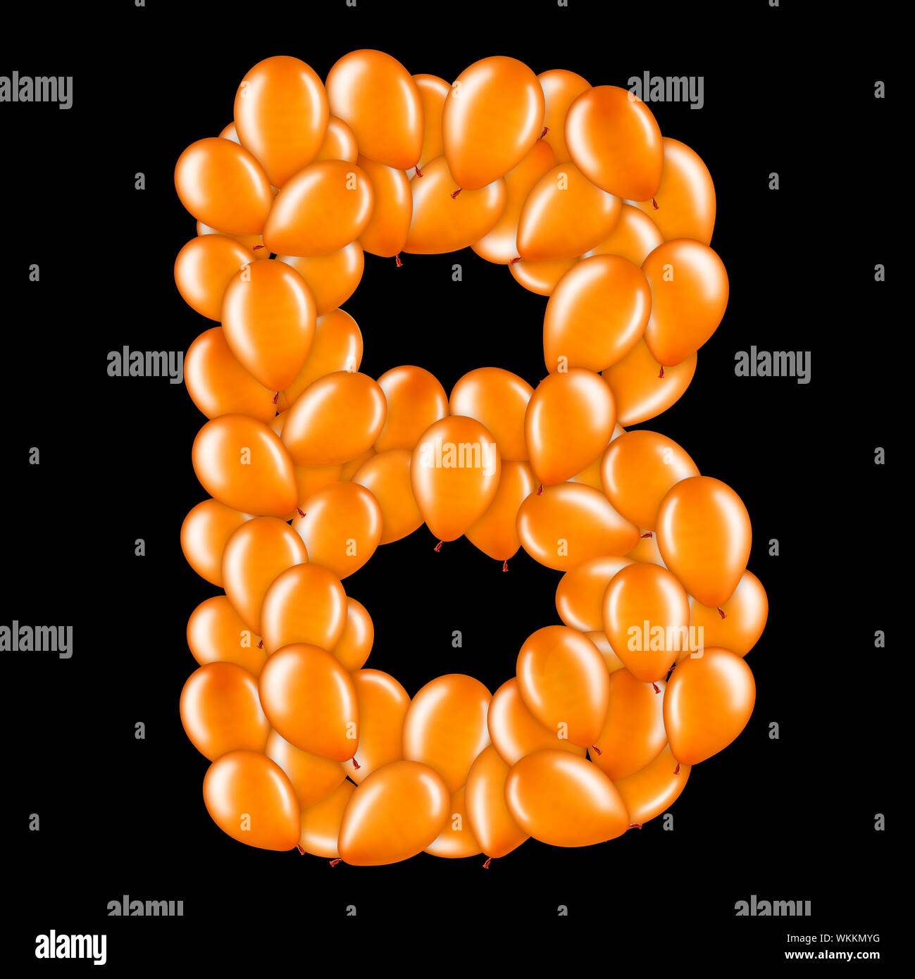 Orange letter B from helium balloons part of English alphabet Stock ...